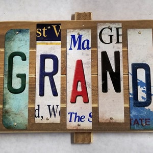Grandma & Grandpa Cut License Plate Strip Sign - Etsy