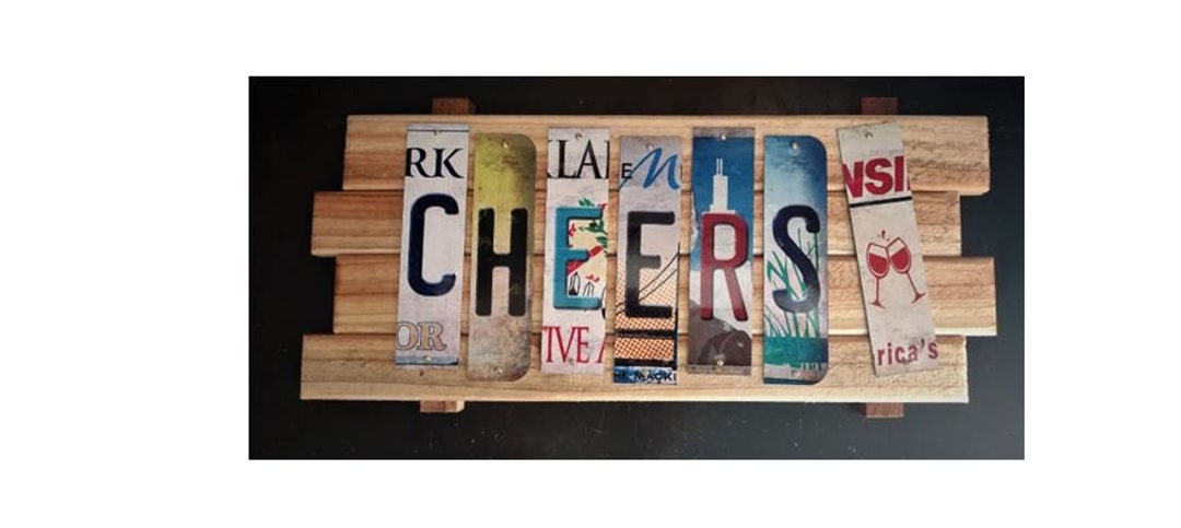 Cheers Cut License Plate Strip Sign - Etsy