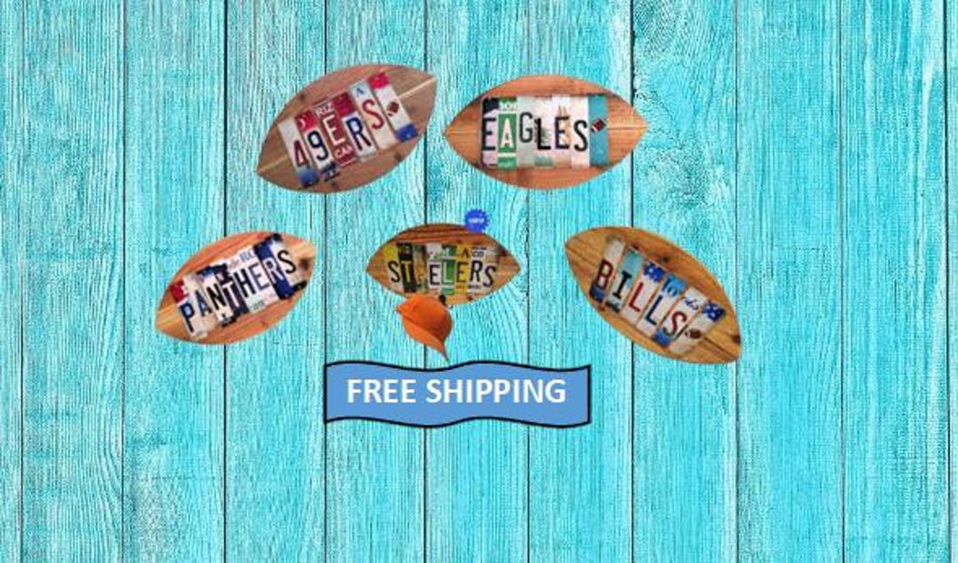 NFL Football Cut License Plate Strip Signs - Etsy