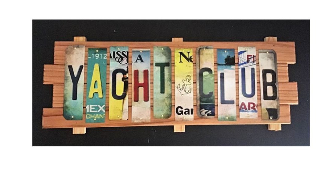 Yacht Club Cut License Plate Strip Sign - Etsy