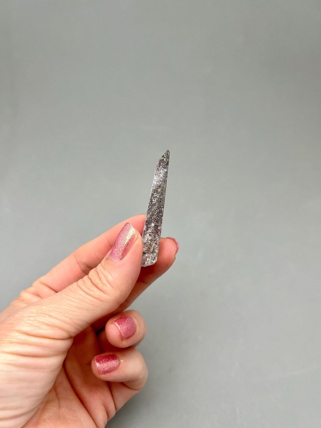 Lithium & Hematite Quartz Laser Wand Crystal Point Psychic Surgery ...