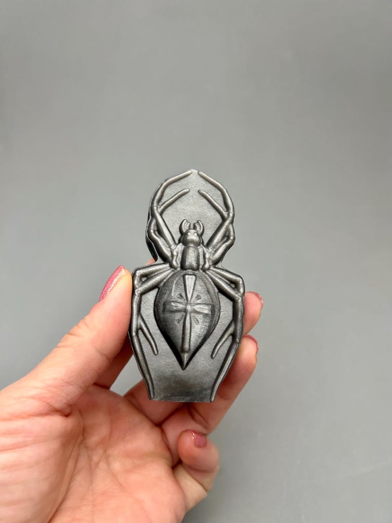 Silver Sheen Obsidian Spider Carving Figurine Metaphysical Crystal ...