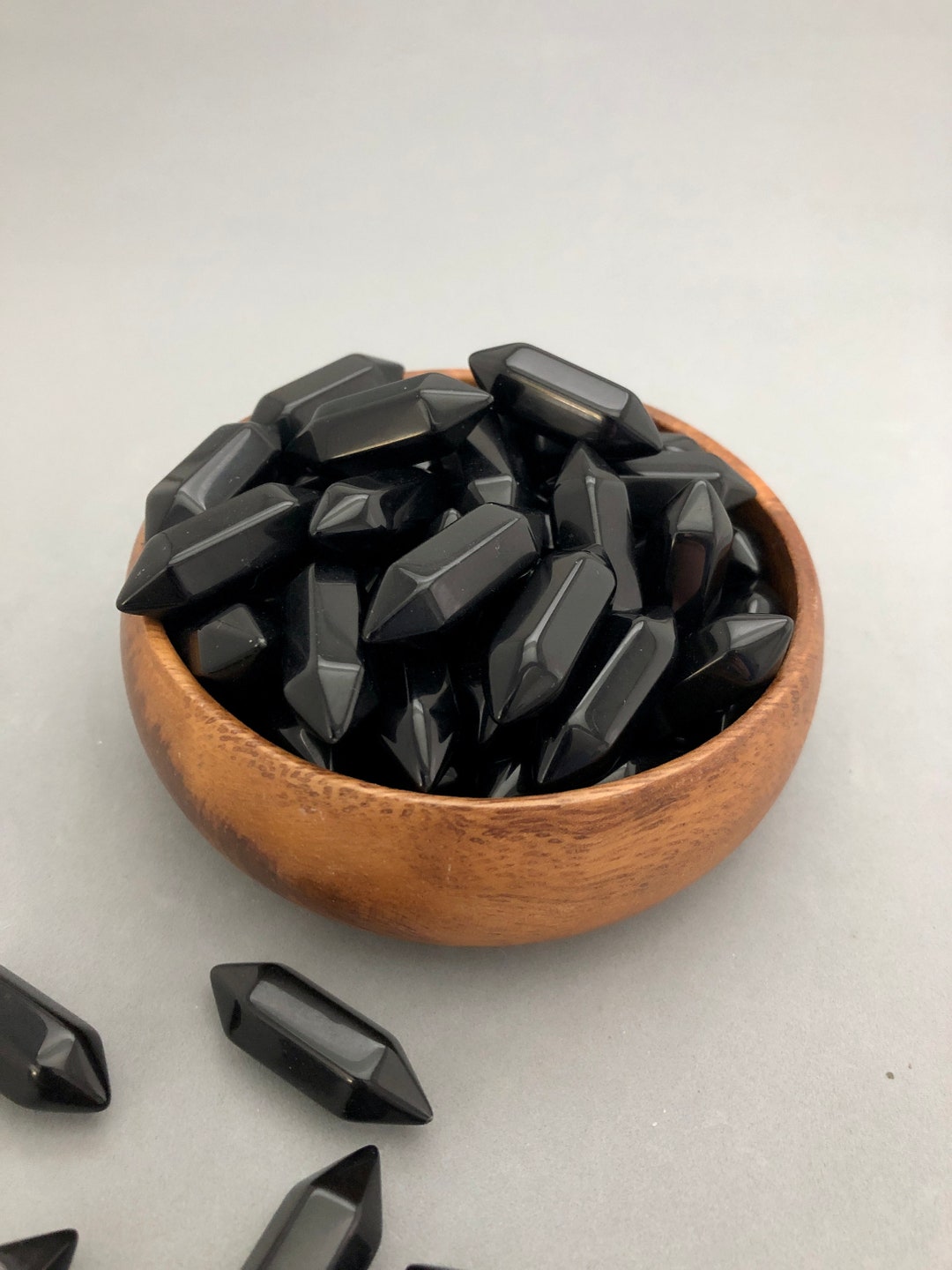 Black Obsidian Double Terminated Small Points (1 1/4" Long) for Crystal ...