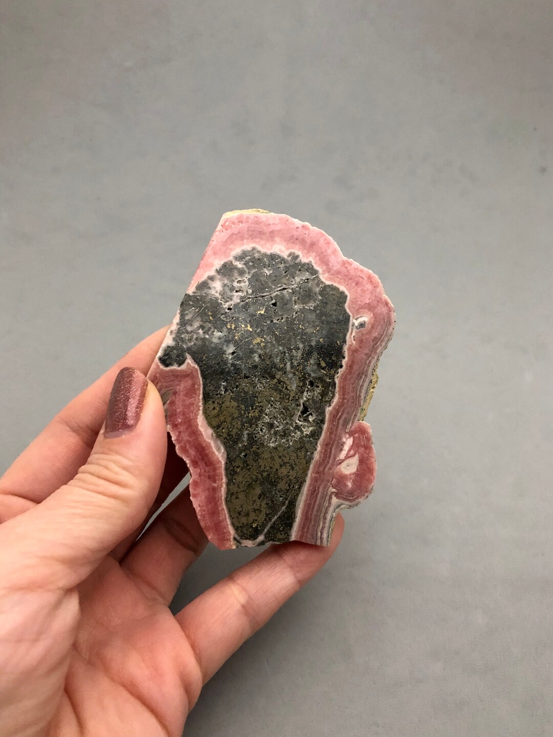 Rhodochrosite Specimen Pyrite Slab (3 9/16") for Twin Flames, Solar ...