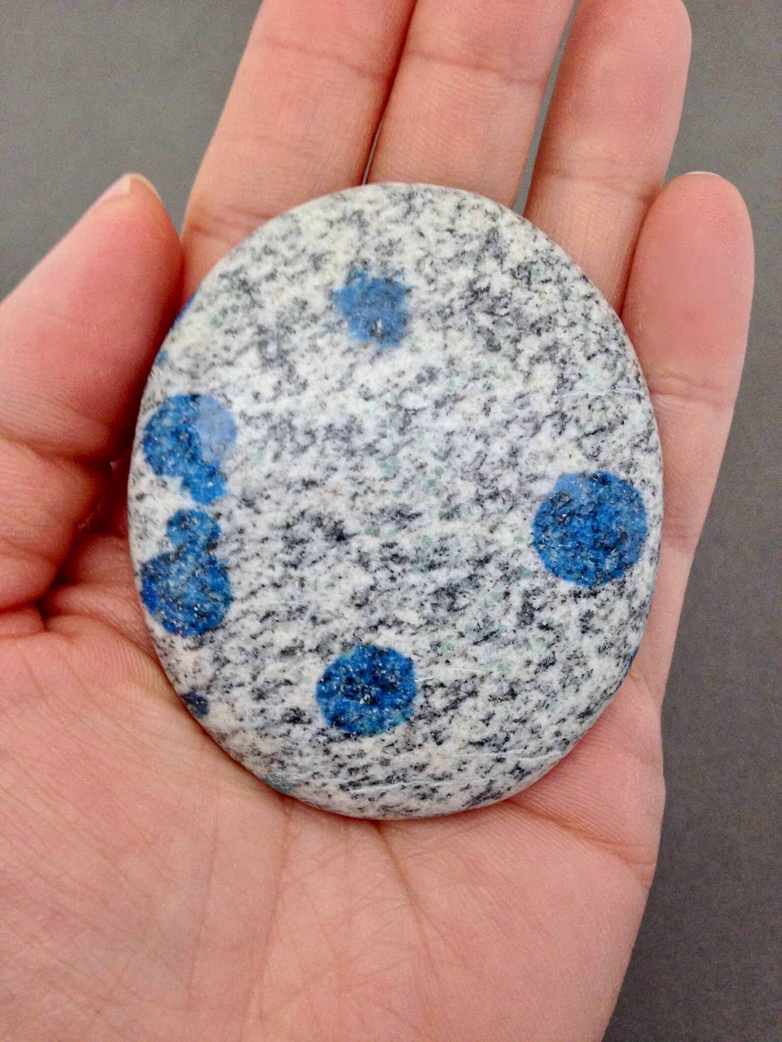 K2 Jasper Stone Azurite in Granite Palm Stone | Etsy