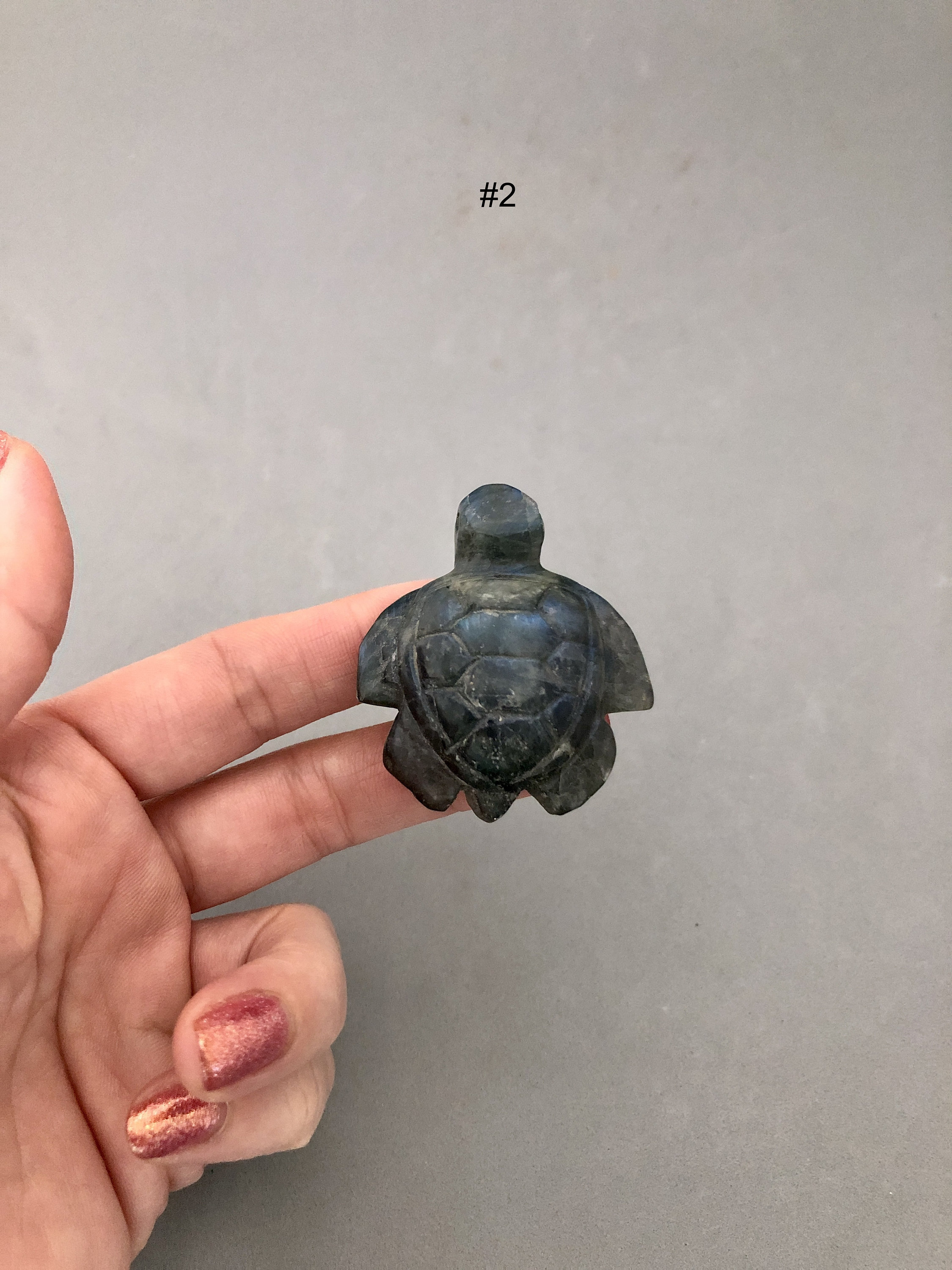 Labradorite Sea Turtle Figurine (2") for Turtle Lovers, Positive ...
