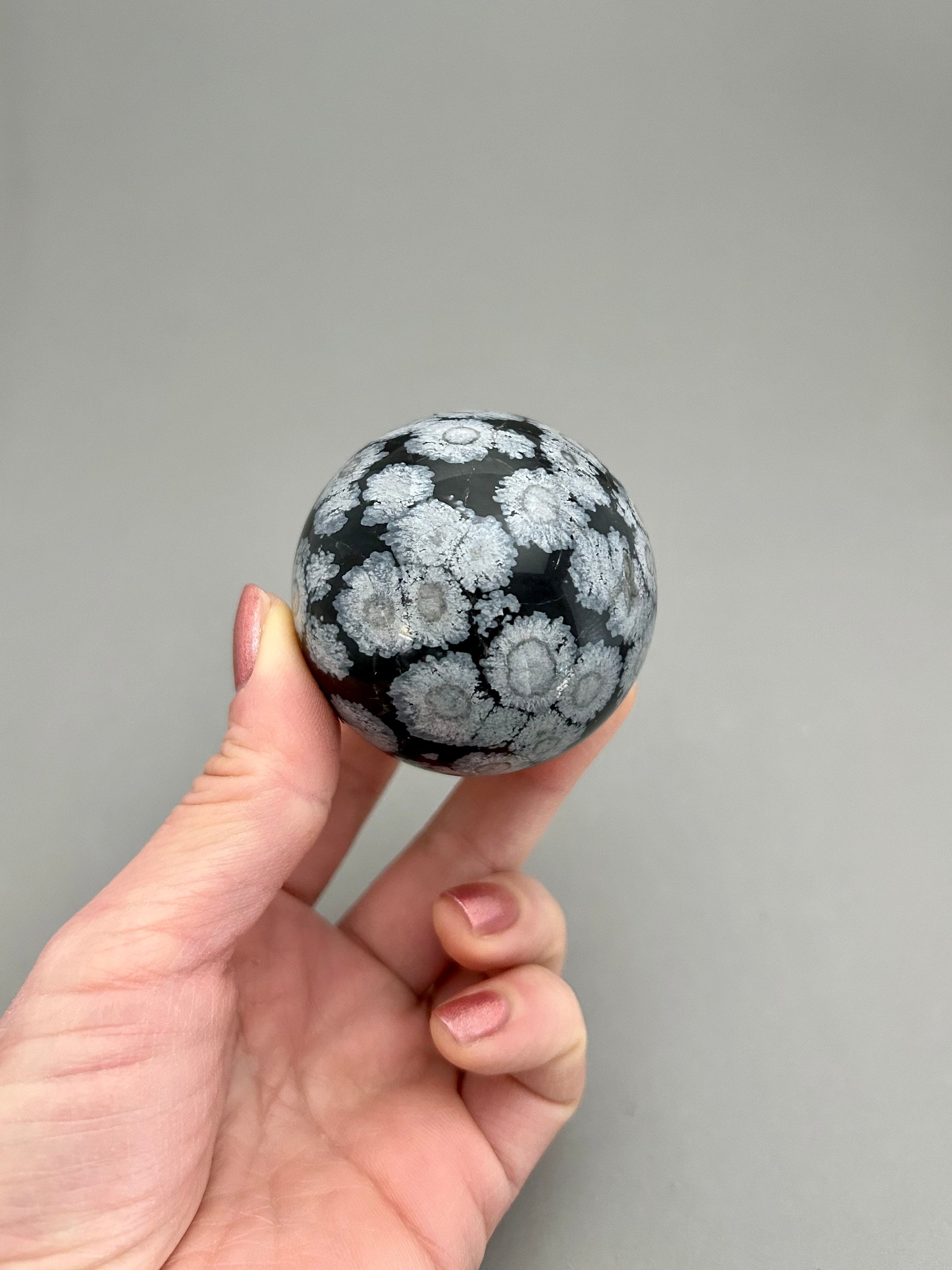 Snowflake Obsidian Crystal Sphere for Shadow Work, Spiritual Growth ...