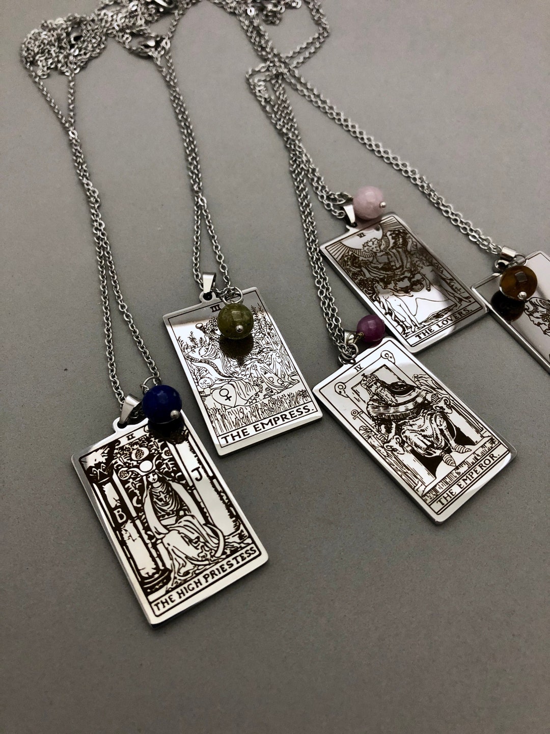 Stainless Steel Tarot Card Necklace Major Arcana Tarot Card Jewelry ...