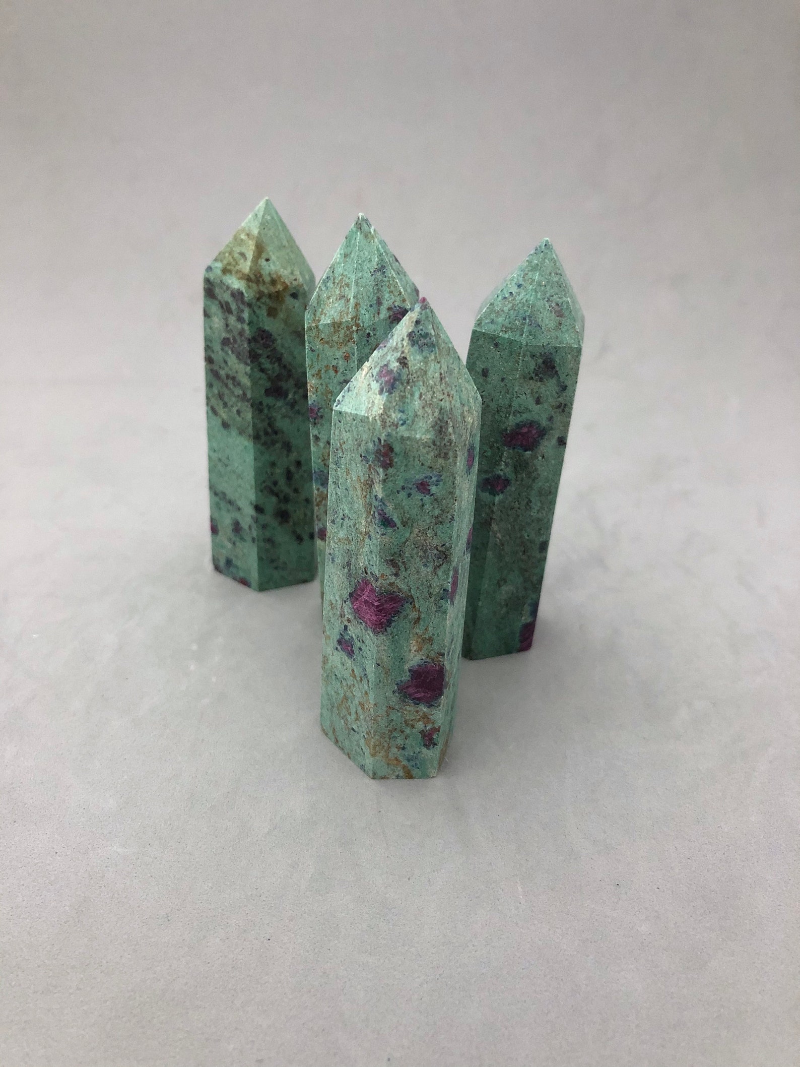 Ruby in Fuchsite Point (3 1/4" Tall) Crystal Rituals Altars Crystal ...