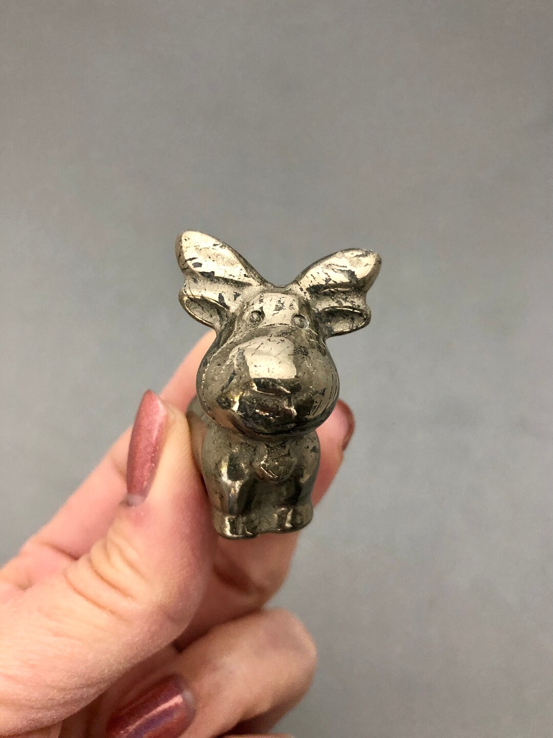 Pyrite Fool's Gold Reindeer Carving 1 7/8 for Solar Plexus Stone Empath ...
