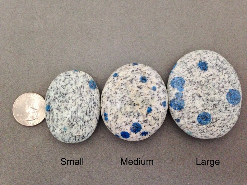 K2 Jasper Stone (azurite in Granite) Palm Stone (1 3/4)" Metaphysical ...