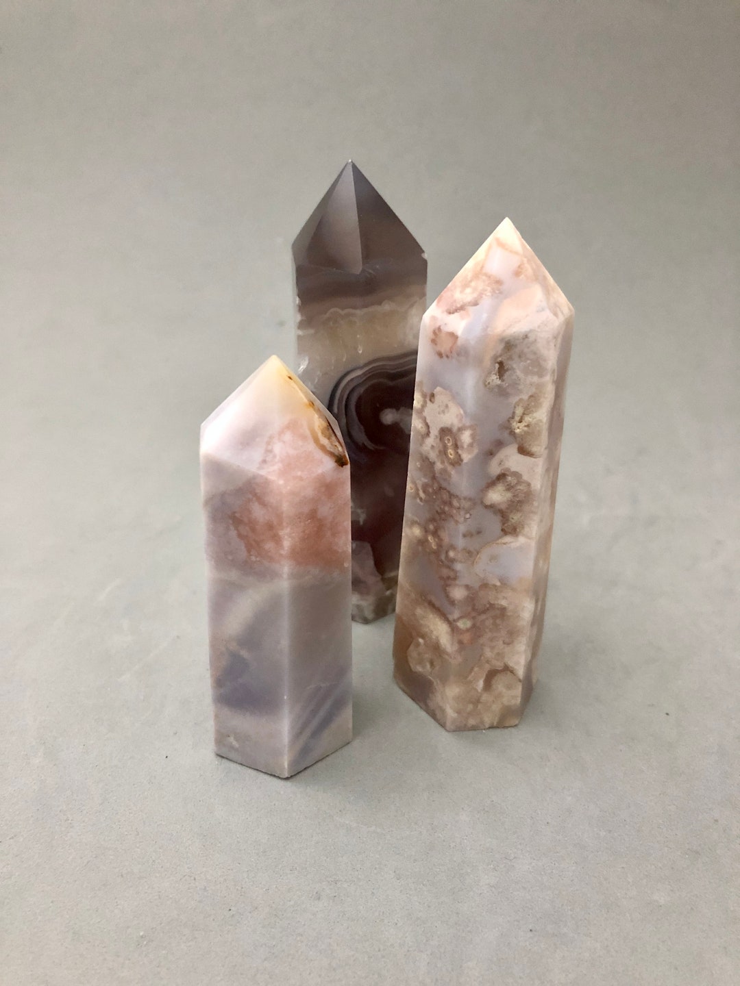 Flower Agate Cherry Blossom Agate Crystal Point Crystal Grids ...