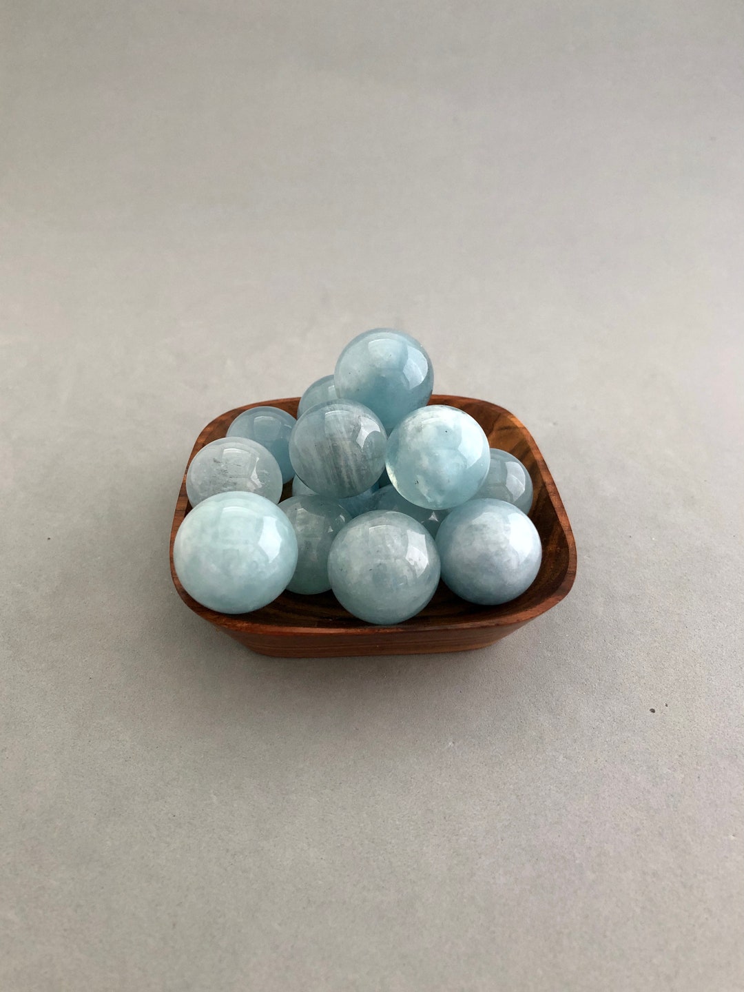 Aquamarine Mini Sphere (13/16" - 7/8") Crystal Wish Spell Jars Ritual ...