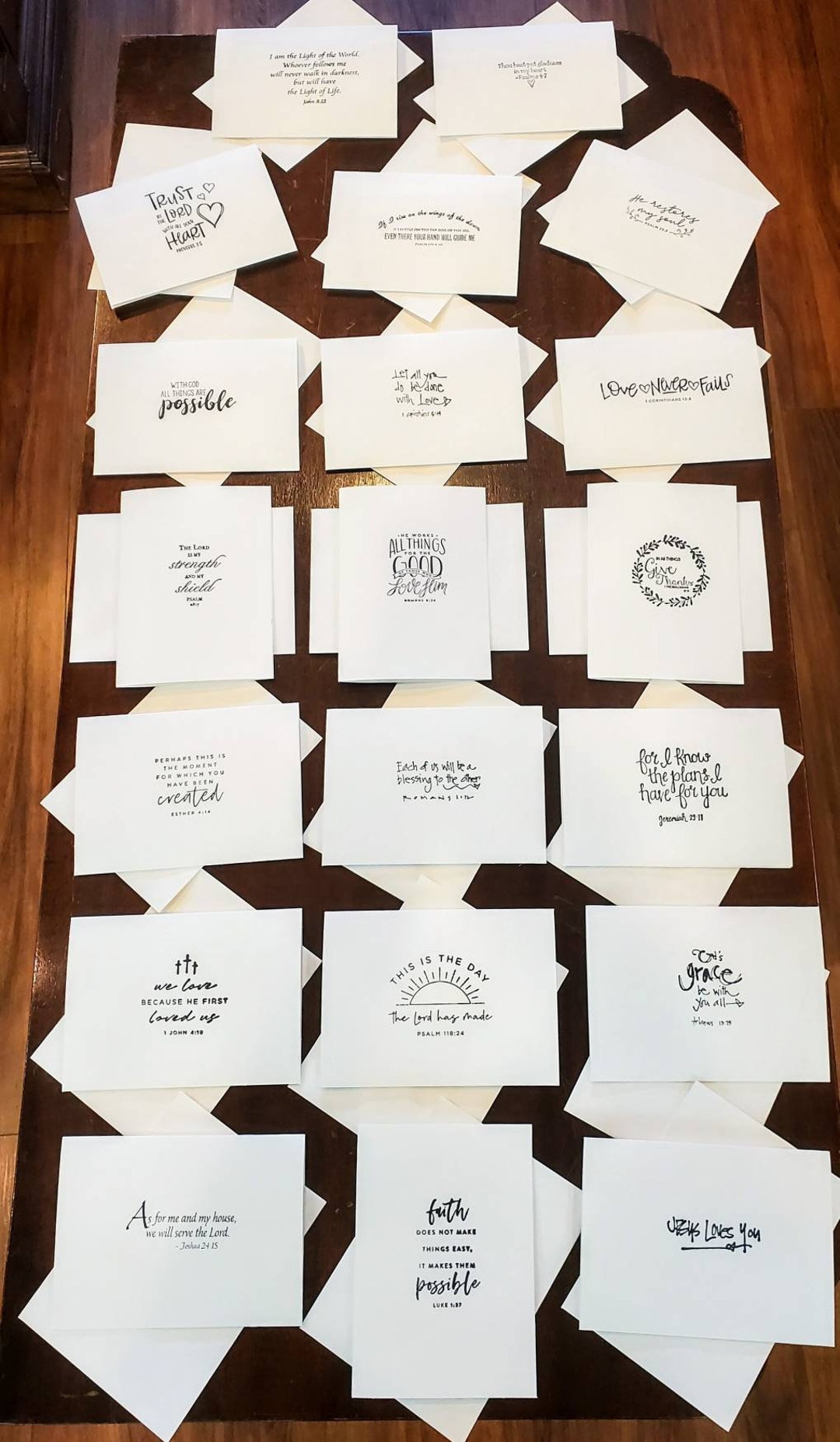 20-scripture Inspirational Blank Note Cards and Envelopes. Cards Are ...