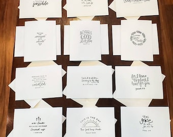 14 Scripture Blank Note Cards and Envelopes. Cards Are Ivory - Etsy
