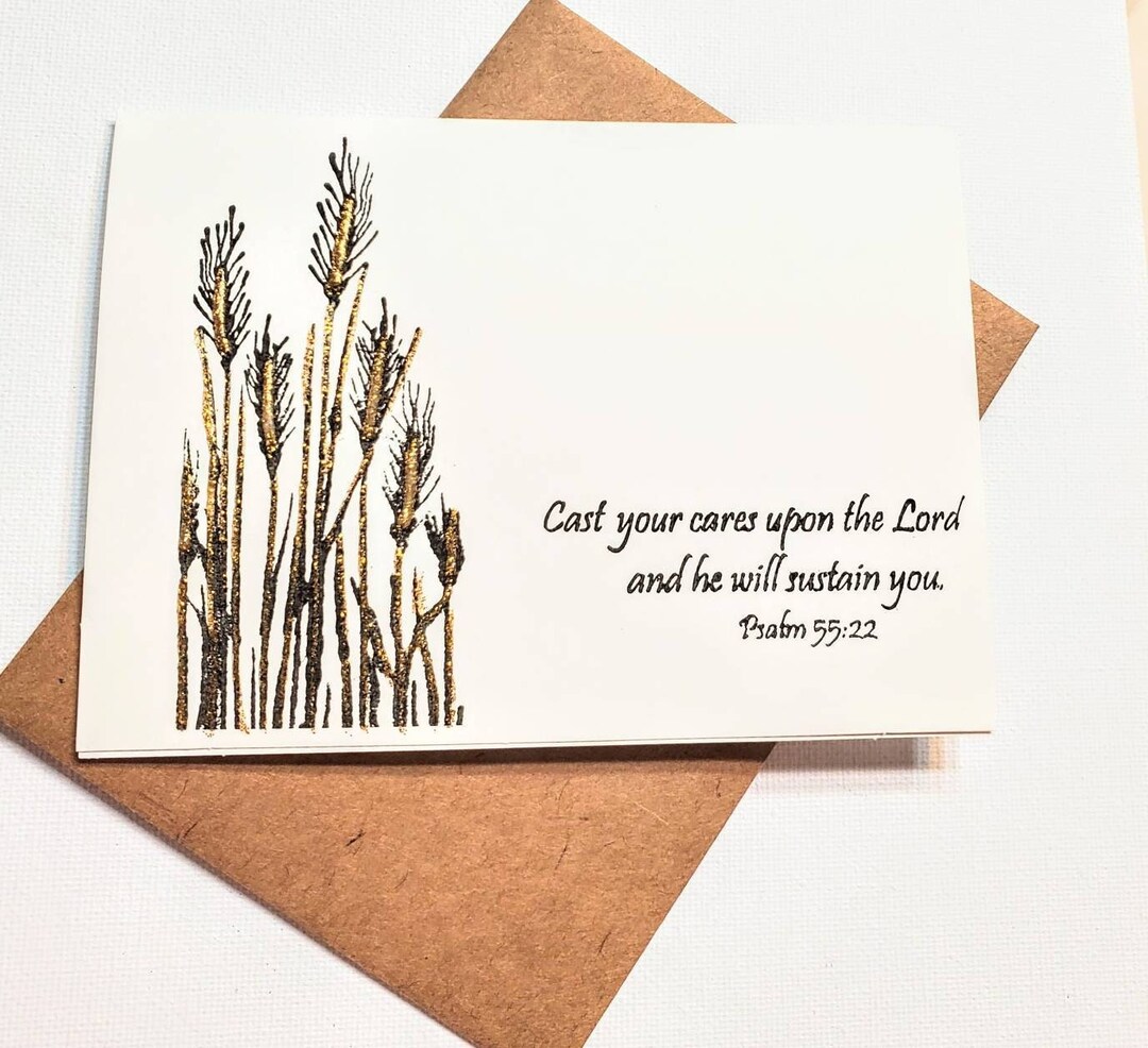 10~ Scripture Blank Note Cards and Brown Kraft Envelopes . Psalms 55:12 ...