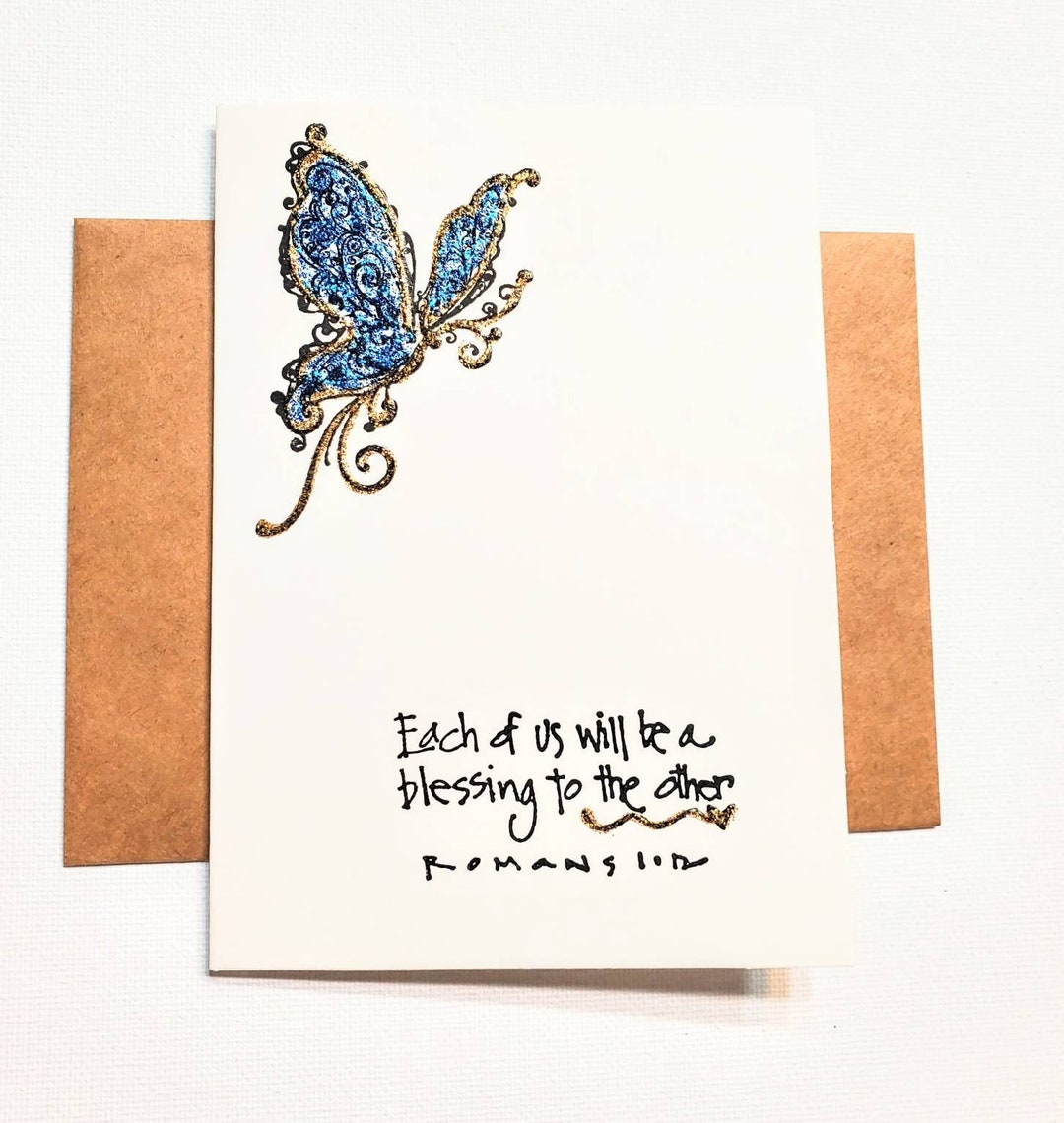 10 - Scripture Blank Note Cards and Envelopes. Romans 1:12 ~"each of Us ...