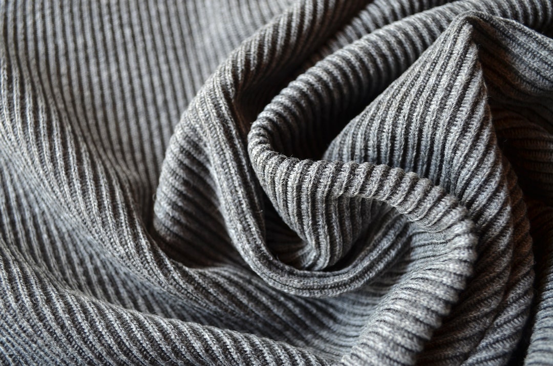 Grey Wool and Acrilic Ribbed Knit - Etsy