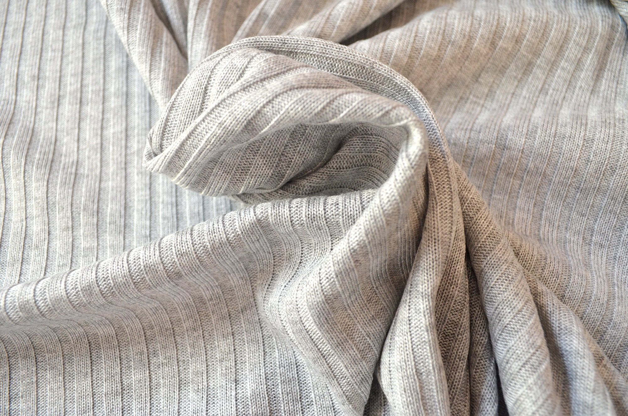 Light Grey Cotton Ribbed Knit - Etsy