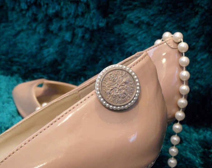 A Sixpence for Your Wedding Shoe - Vintage Pearl Style Embellished ...
