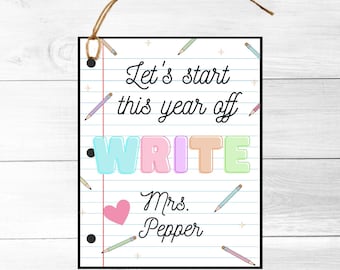 Back to School Pen Gift Tag: Teacher/student Printable (digital ...