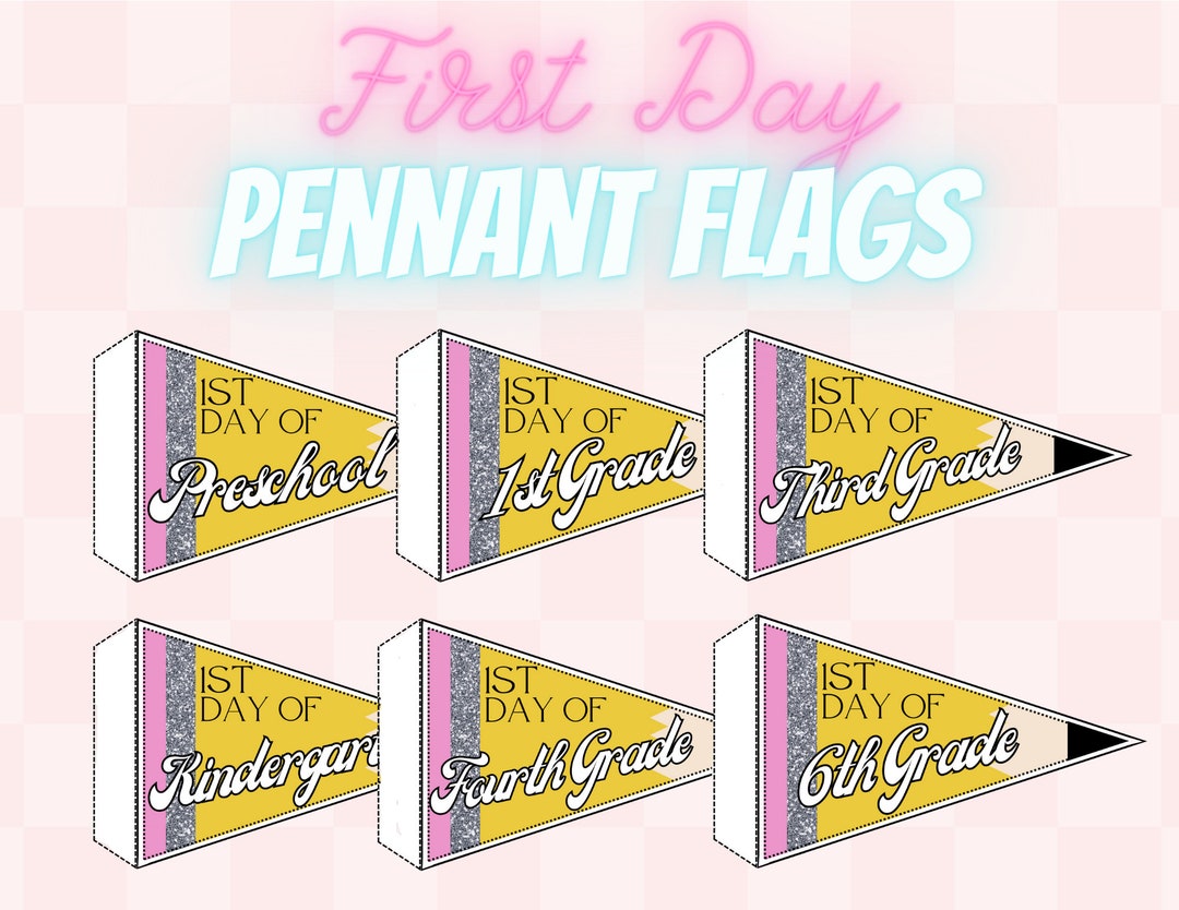 First Day of School Pennant Flags - Etsy