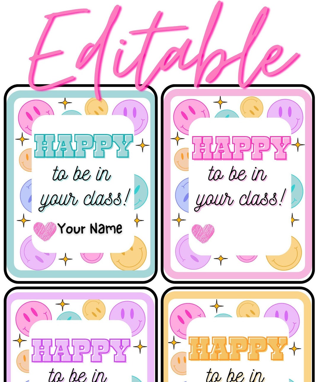 Happy to Be in Your Class - Gift Tag for Teacher - Editable Link and ...