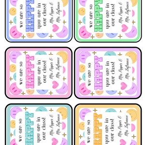Back to School Gift Tag for Teachers- Smiley Face - Happy You Are in My ...