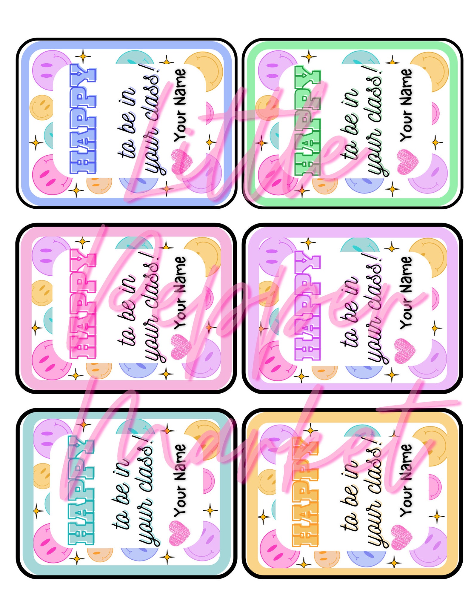 Happy to Be in Your Class - Gift Tag for Teacher - Editable Link and ...