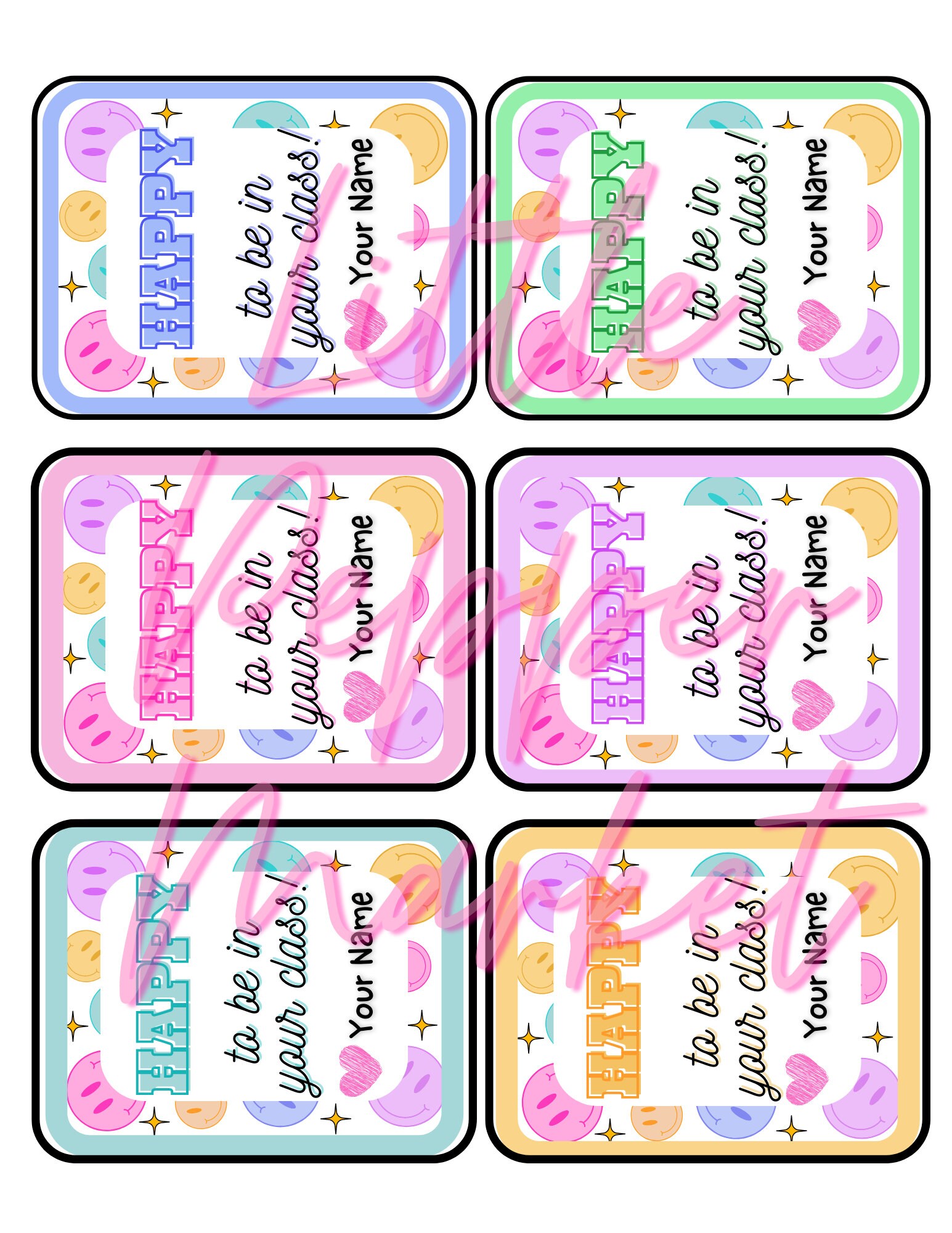 Happy to Be in Your Class Gift Tag for Teacher Editable Link and ...