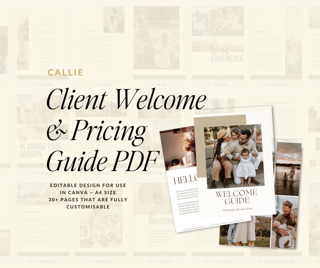Callie Welcome & Pricing Guide ~ Canva Template - Etsy