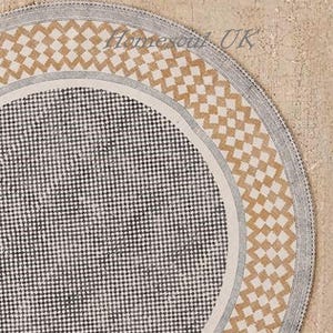Round Rug, Machine Washable Rug, Area Rug Cotton Rug, Handblock Printed ...