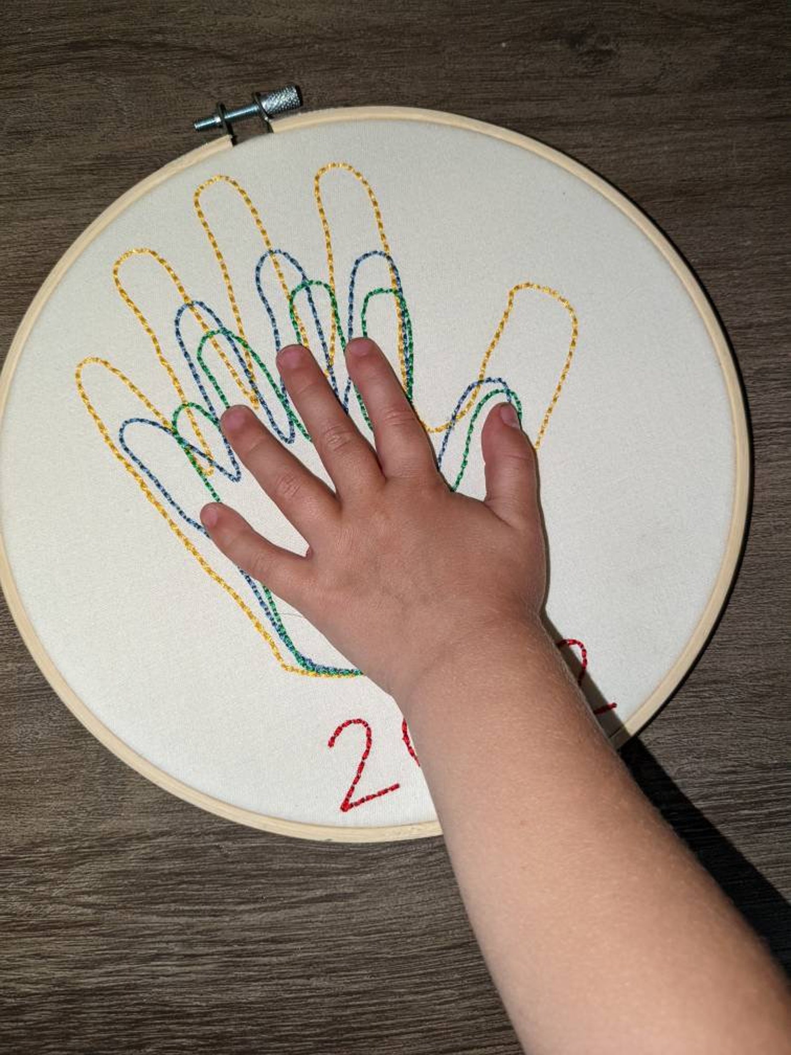 Custom Embroidered Handprints in Hoop, Valentine's Gift, Father's Day ...