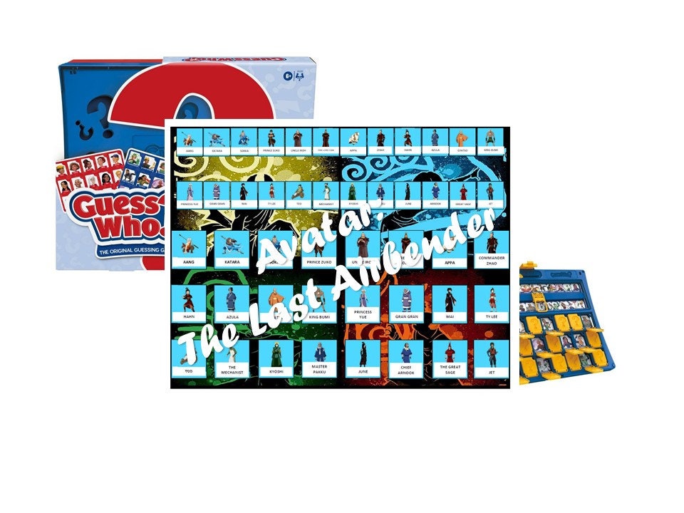 Avatar: the Last Airbender Characters Guess Who Game Characters DIGITAL ...