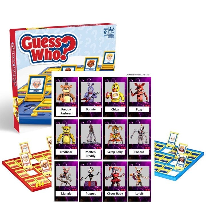 Five Nights at Freddy's Characters Guess Who Game Characters DIGITAL ...