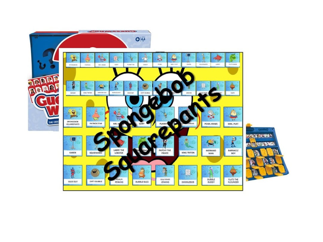 Spongebob Squarepants Guess Who Game: Version 2.0 - PHYSICAL GAME ...