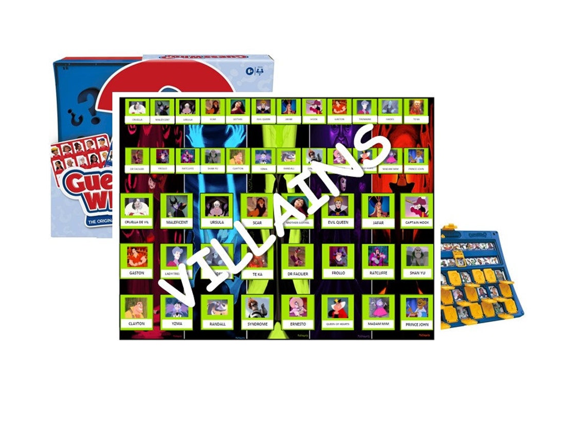 Villains Guess Who Game Characters Guess Who Version 2.0 PHYSICAL GAME ...