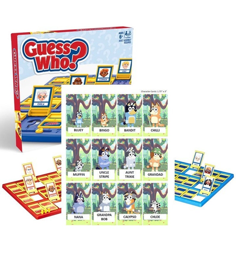 Bluey Guess Who Game Characters Digital File Only Etsy