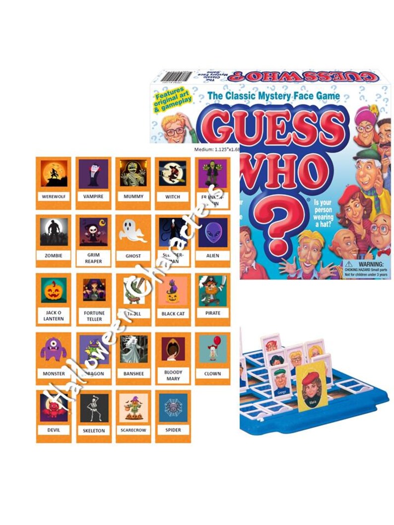 Halloween Guess Who Game: Classic Edition - PHYSICAL GAME INCLUDED! - Etsy