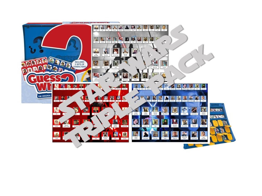 Star Wars Guess Who Game Characters 3 Files One Set per Trilogy Guess ...