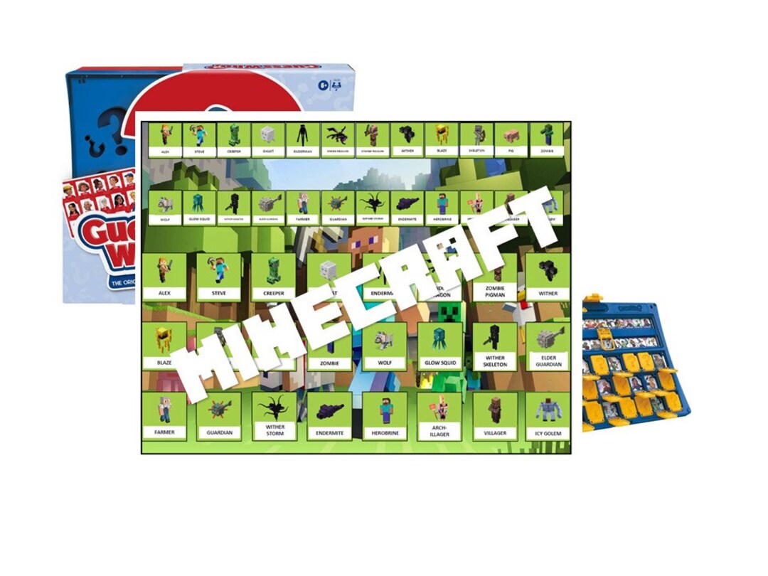 Minecraft Characters Guess Who Game Characters Guess Who Version 2.0 ...