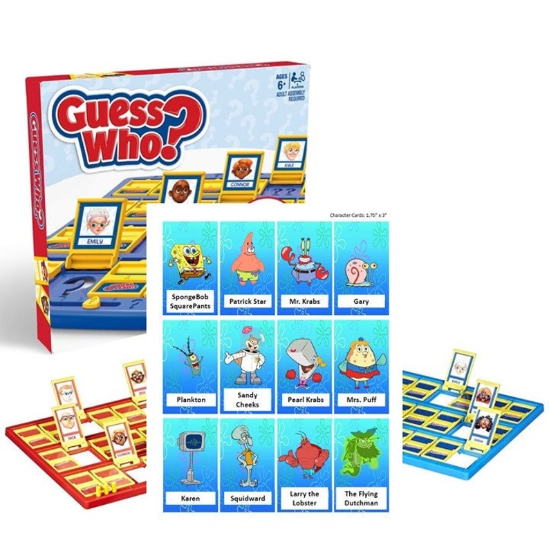 Spongebob Squarepants Guess Who Game Characters DIGITAL FILE ONLY - Etsy