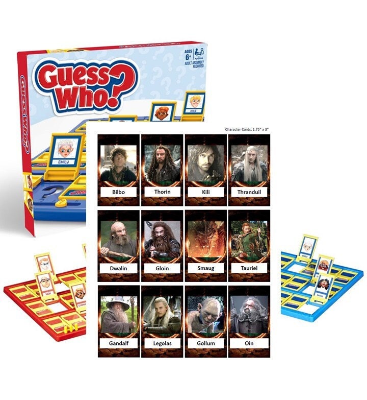 The Hobbit Guess Who Game Characters DIGITAL FILE ONLY - Etsy