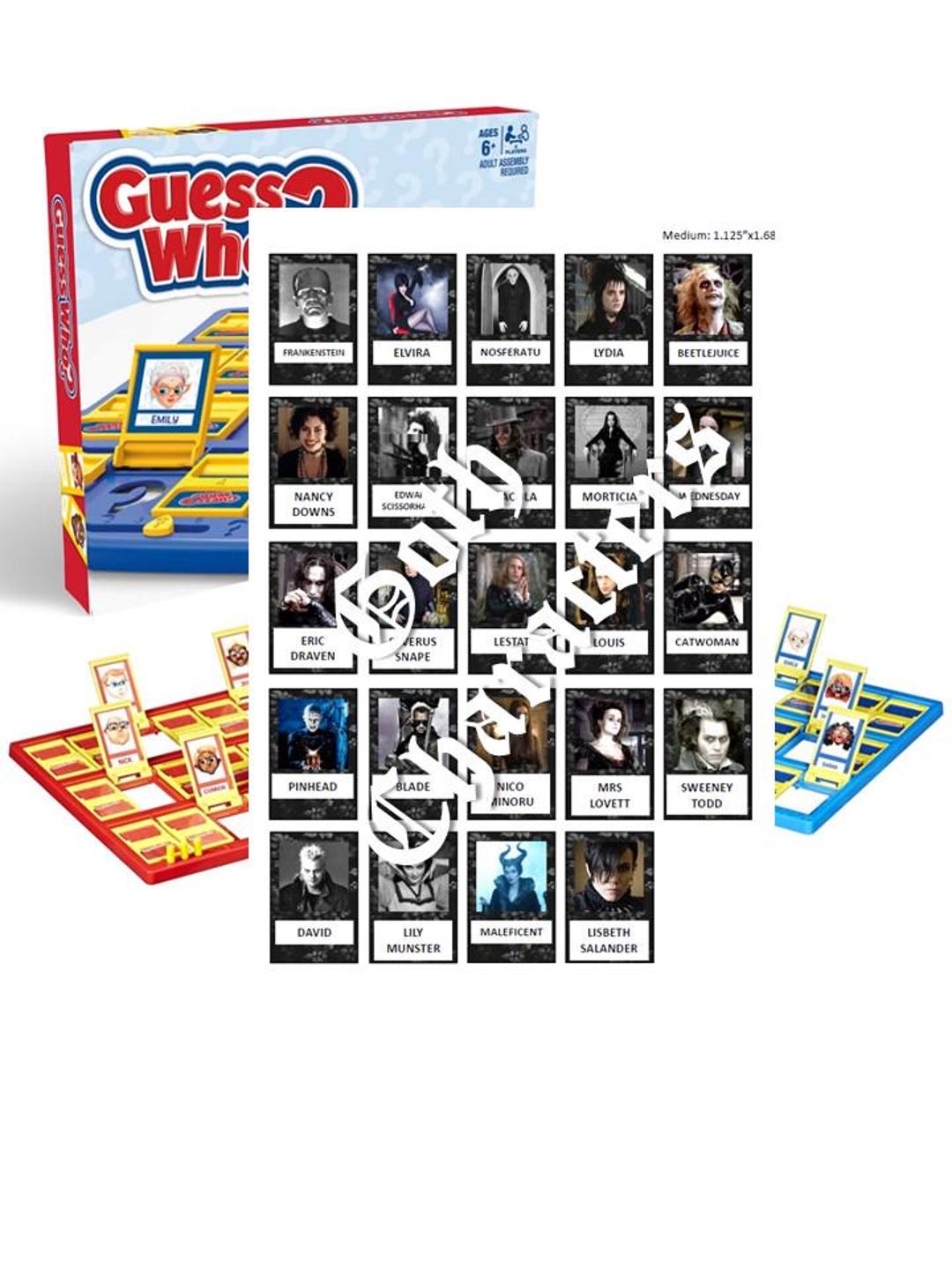 Goth Characters Guess Who Game Characters - DIGITAL FILE ONLY - Etsy