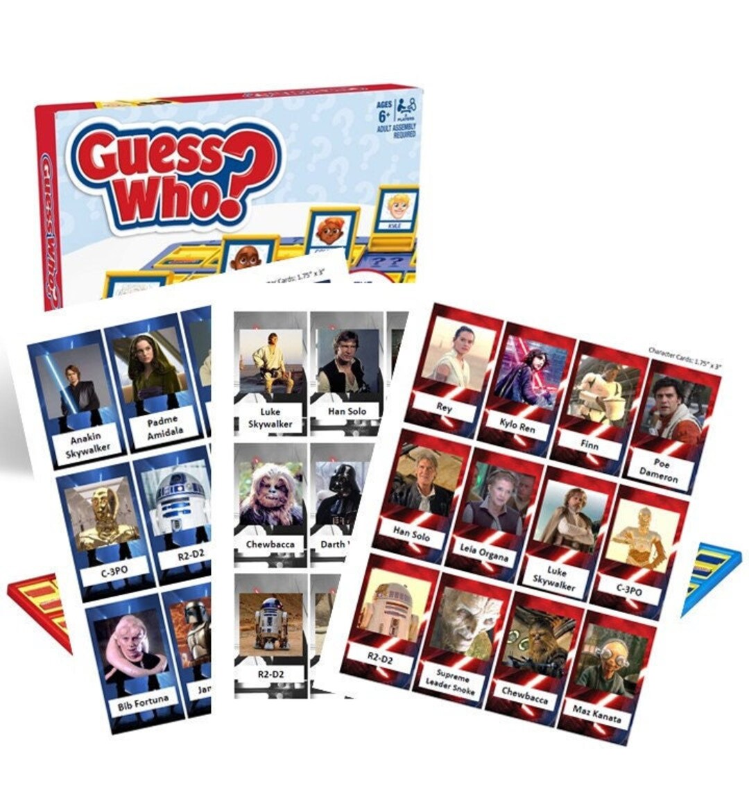 Star Wars Guess Who Game Characters 3 Files One Set per Trilogy DIGITAL ...