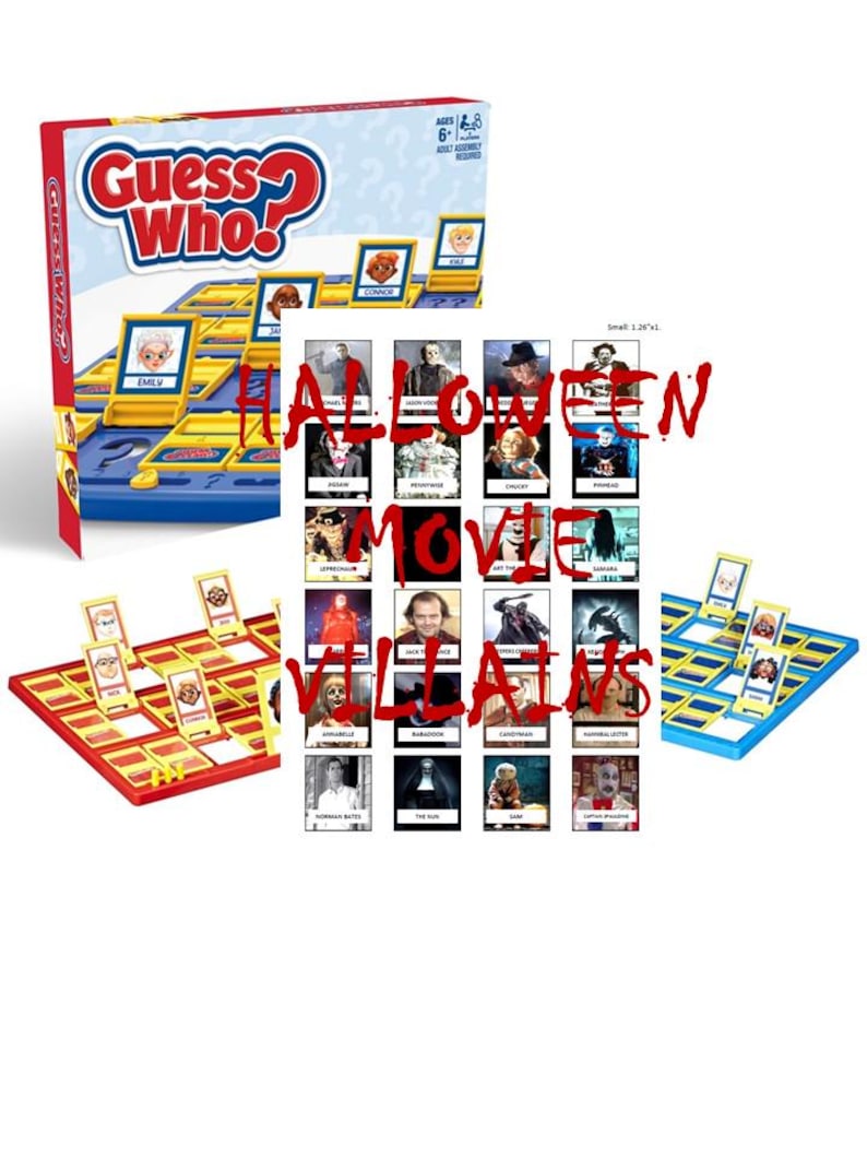 Halloween Horror Movie Villains Guess Who Game Characters - PHYSICAL ...