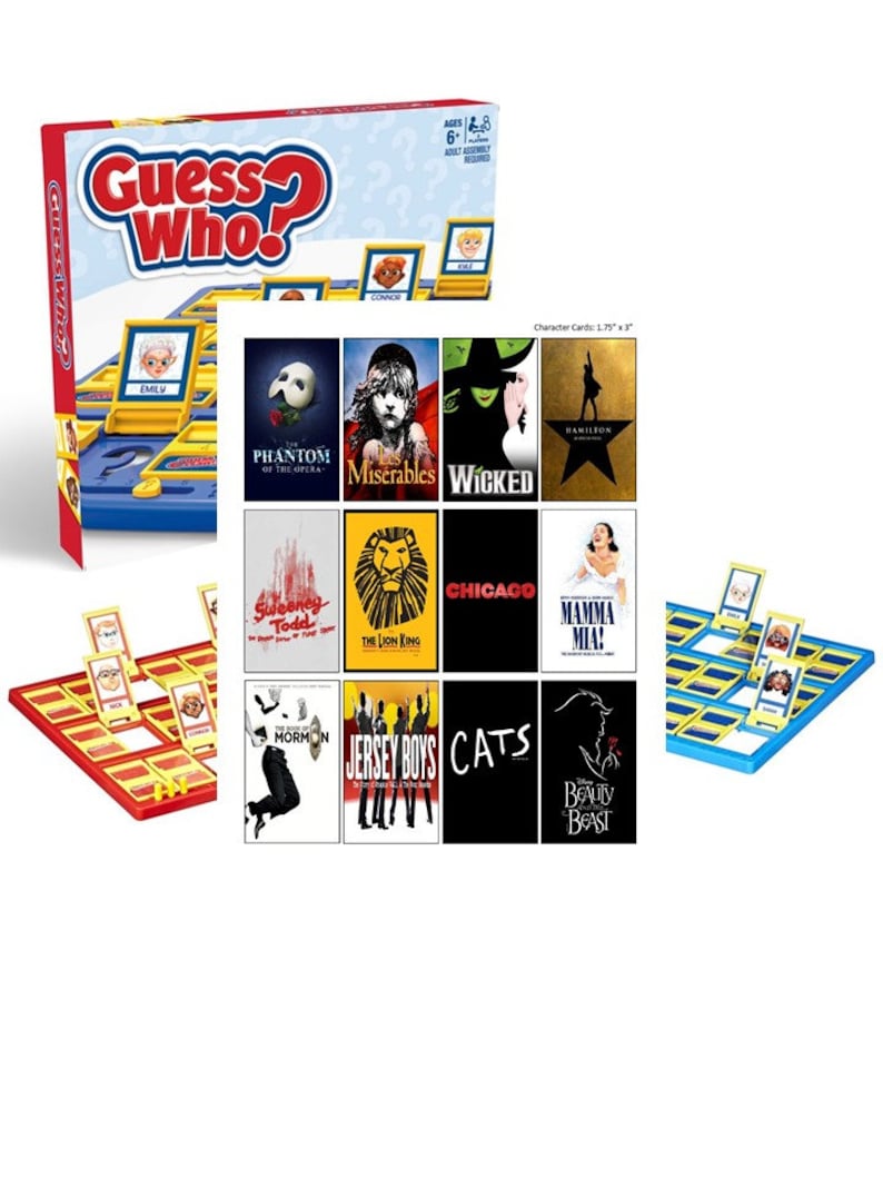 Broadway Musicals Guess Who Game Characters - PHYSICAL GAME - Etsy