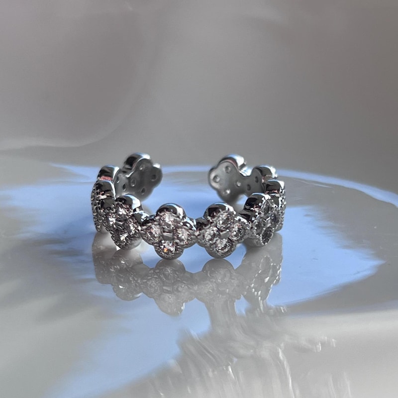 Sparkling Wide Band Ring - Etsy