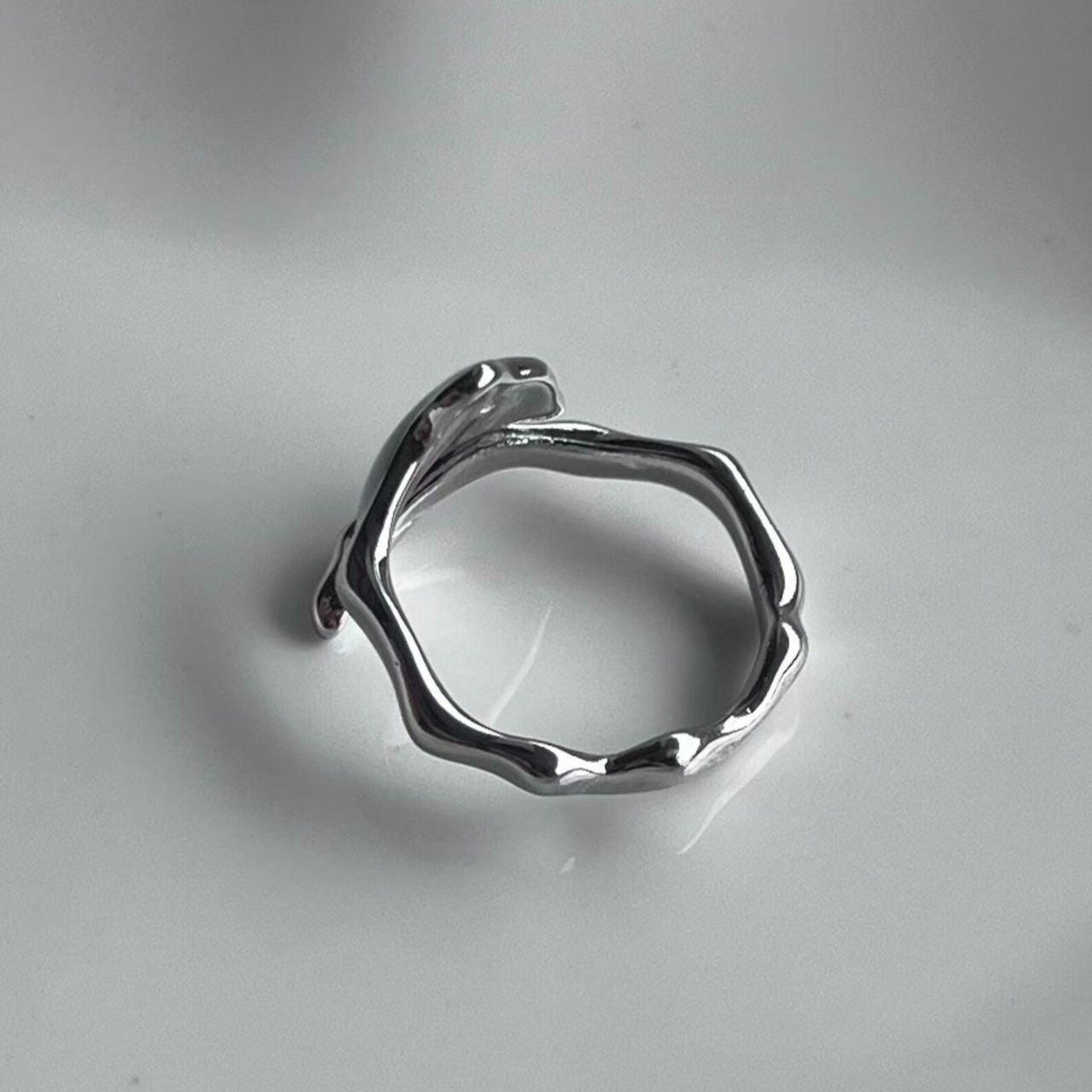 Ocean Wave Enamel Silver Open Ring – Adjustable Size 5 (fits 4.5–5.5 ...