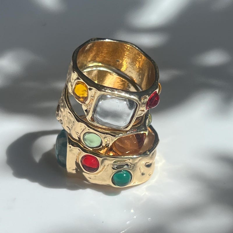 Blue Gem Ring Chunky - Etsy